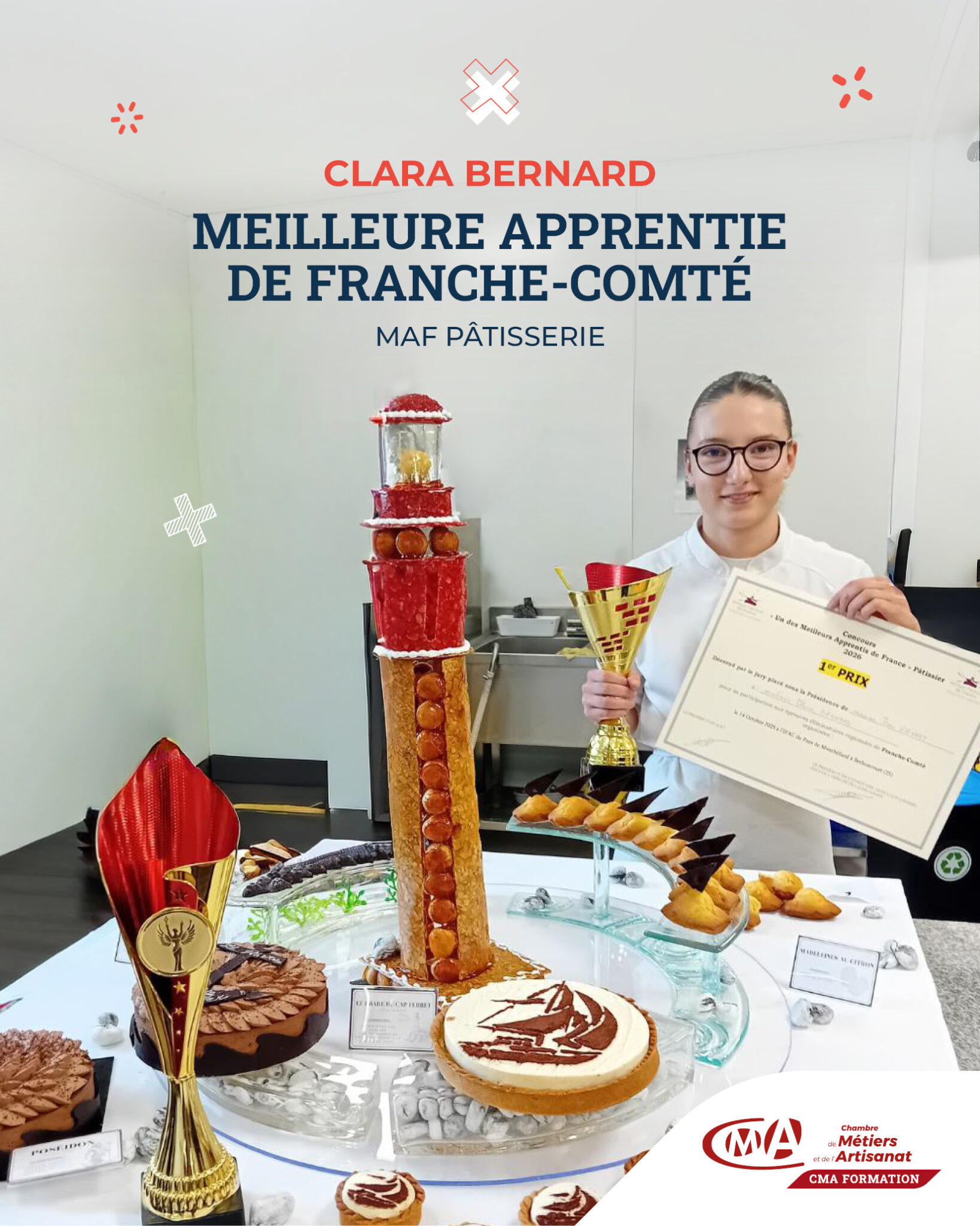 Clara, apprentie en pâtisserie, sacrée Meilleure Apprentie de Franche ...